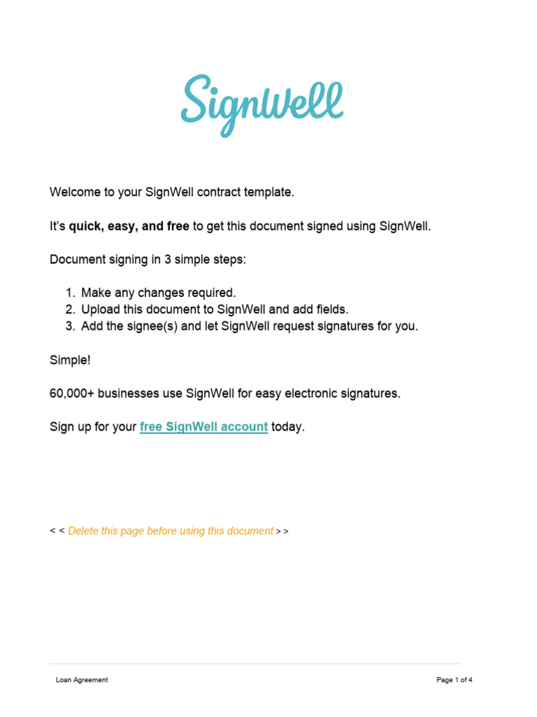 Loan Agreement Template | PDF | Loans | Interest