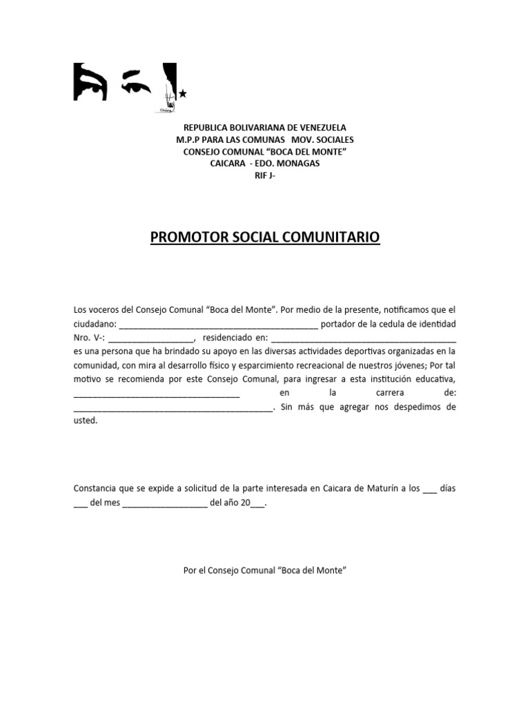 Formato Promotor Social Comunal | PDF