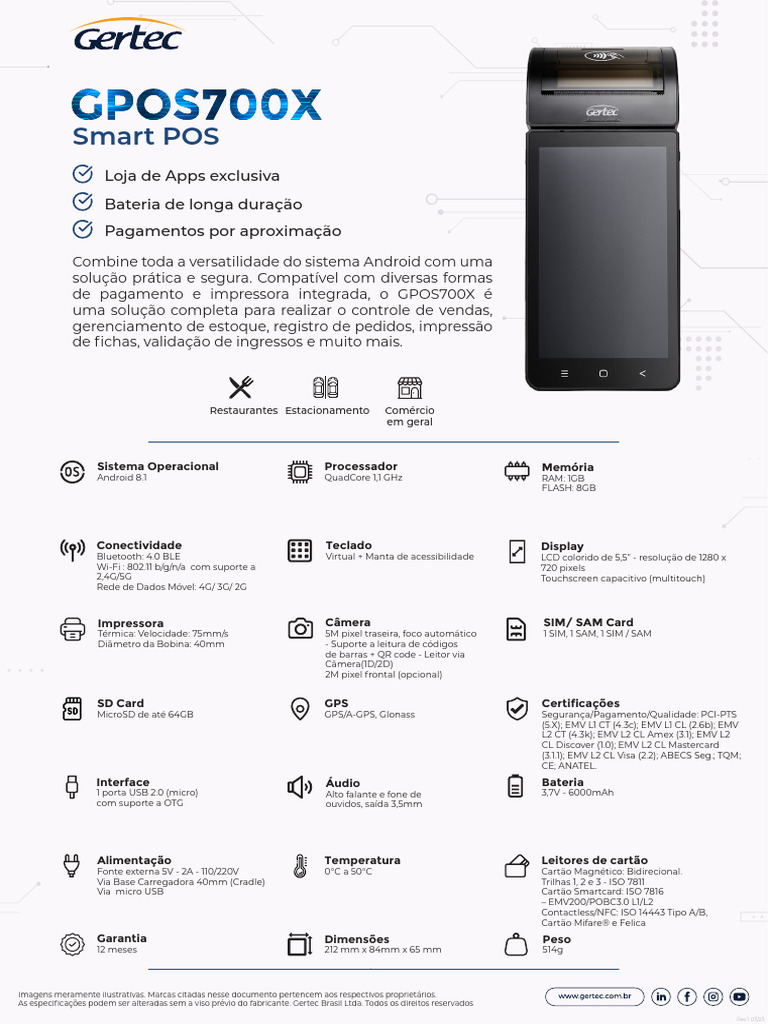 GPOS700X | PDF | USB | Android (sistema operacional)