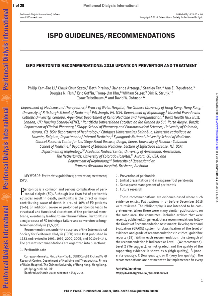 Pdi 2016 00078 | PDF | Hemodialysis | Medical Treatments