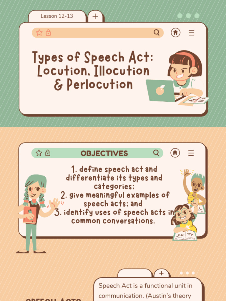 Types of Speech Act Locution Illocution Perlocution | PDF | Cognitive ...