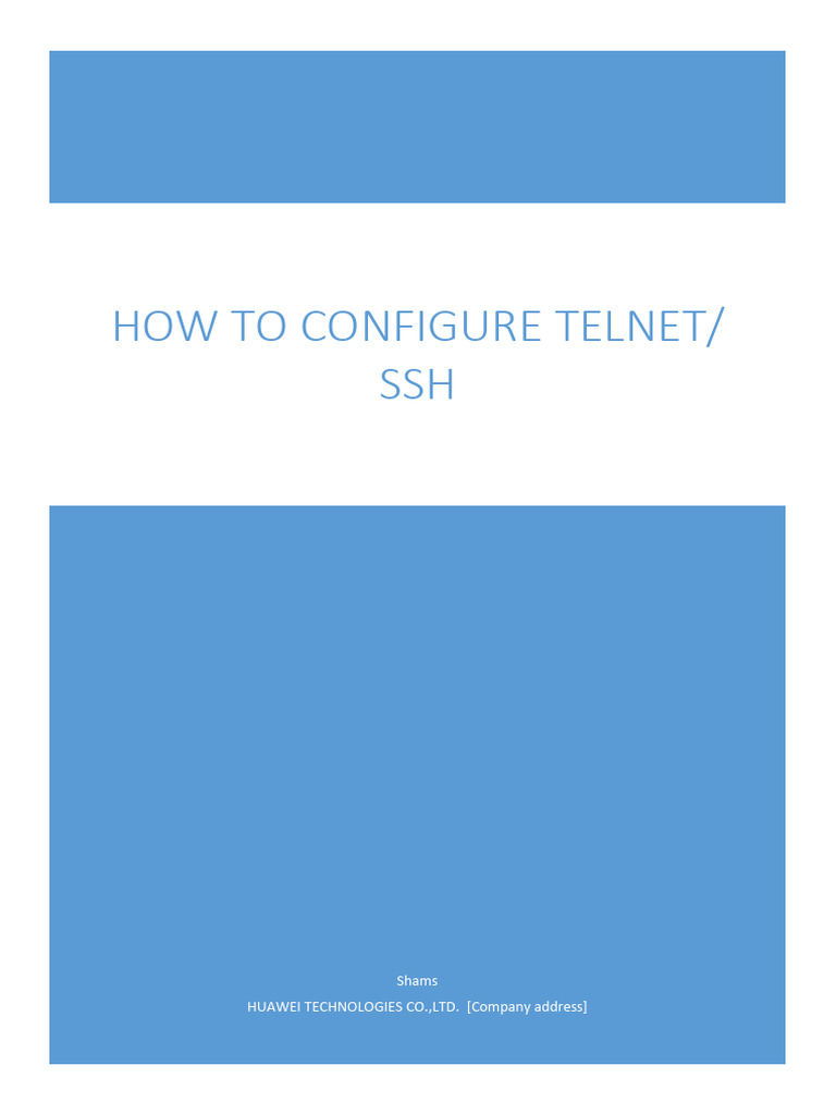 Switch Telnet/SSH Setup Guide | PDF | Port (Computer Networking) | Ip ...