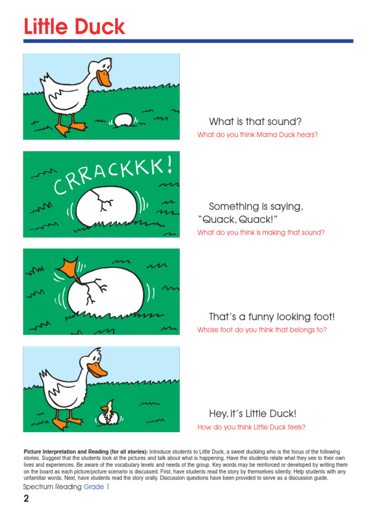 Little Duck: A Spectrum Reading Story | PDF | Duck