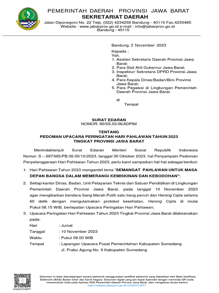 Surat Edaran SURAT EDARAN TENTANG PEDOMAN U 07112023170522 | PDF