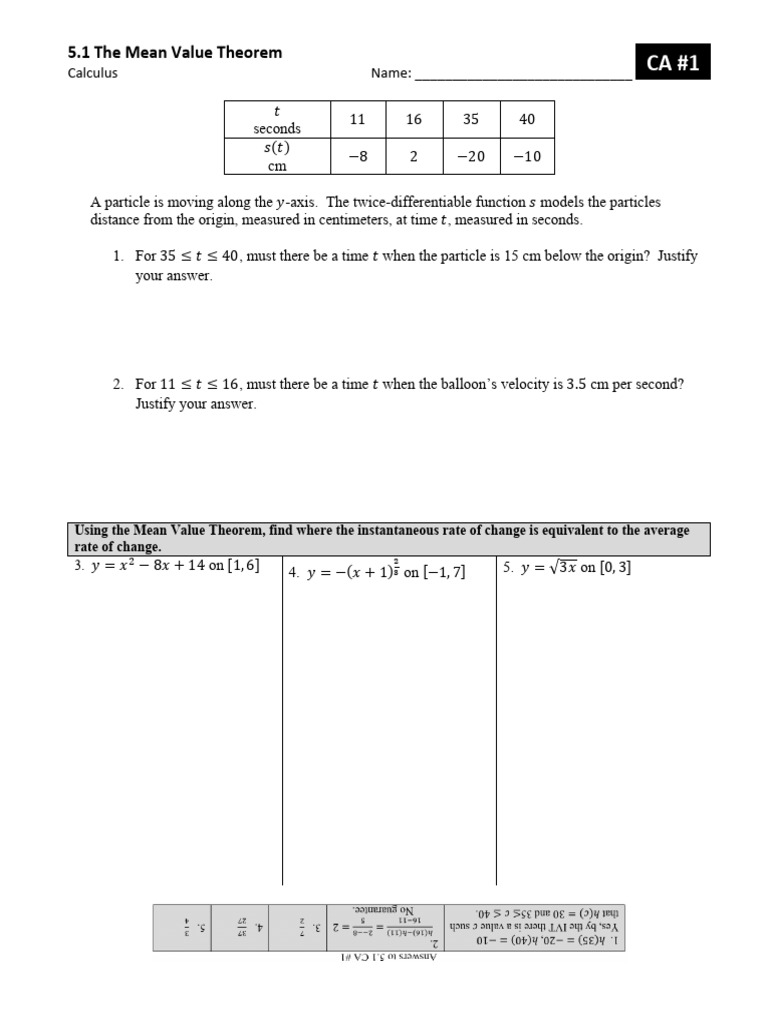 Calc 5.1 Ca1 | PDF