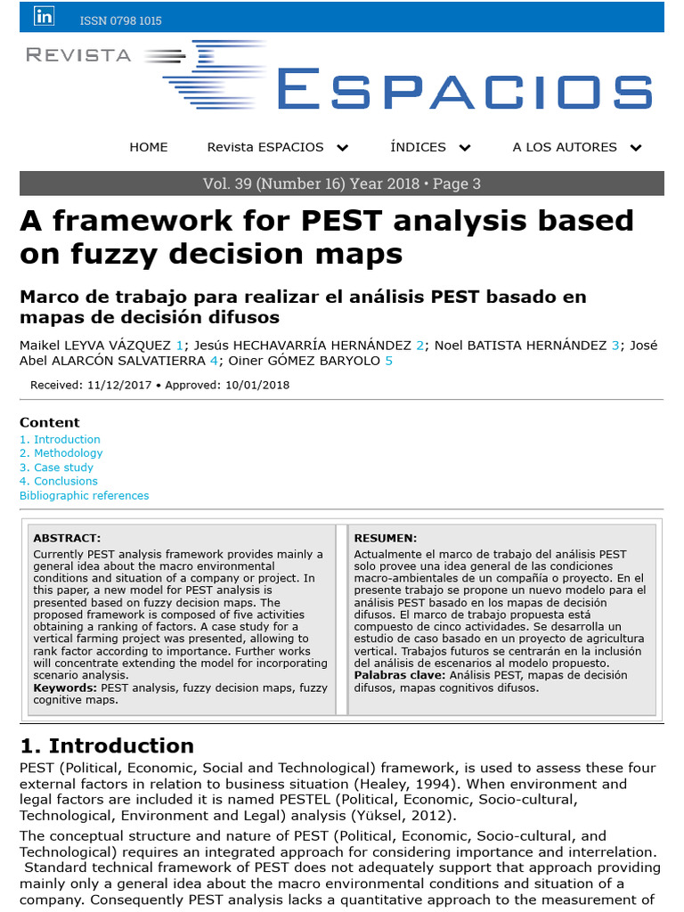 A Framework For PEST Analysis Based On Fuzzy Decision Maps | Download ...