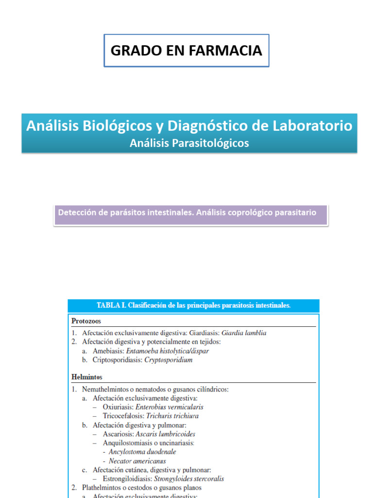 Análisis coprológico | PDF | Medicina | Parasitismo