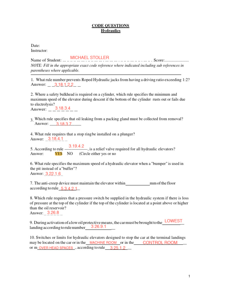 Code Questions COMPLETED | PDF | Elevator | Civil Engineering