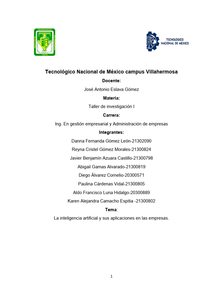 Taller de Inv | PDF | Inteligencia artificial | Inteligencia (IA) y semántica