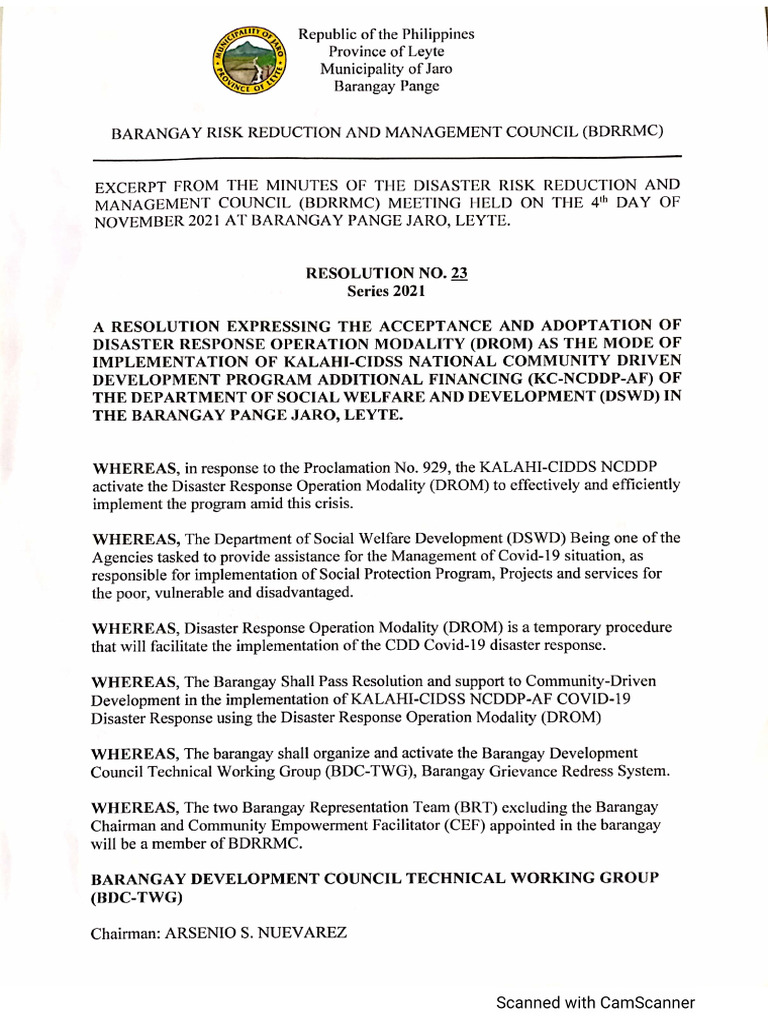 BDC TWG Resolution Sample | PDF