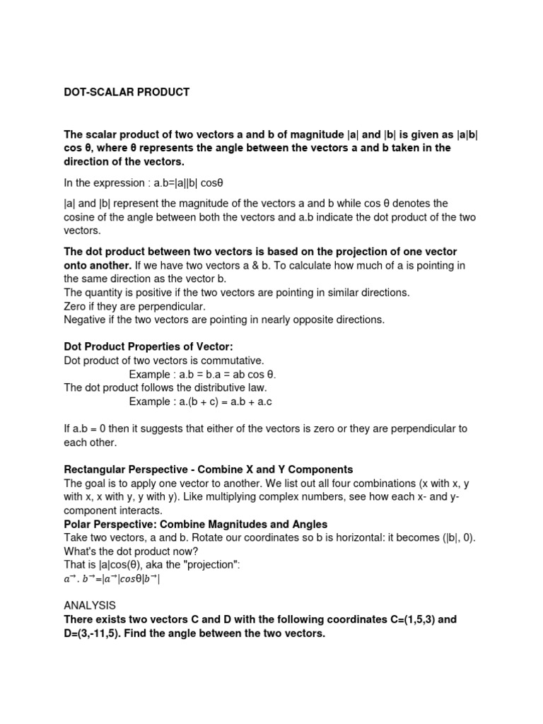 Understanding Dot Product Properties | PDF