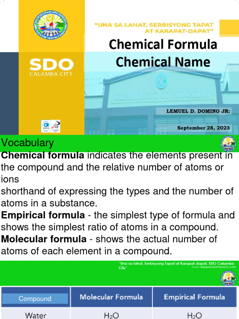 Chemical Formula and Naming of Compound | PDF | Chemical Compounds | Acid