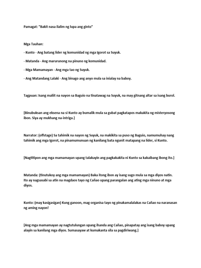 Alamat Bakit Nasa Ilalim NG Lupa Ang ginto-A-WPS-Office | PDF