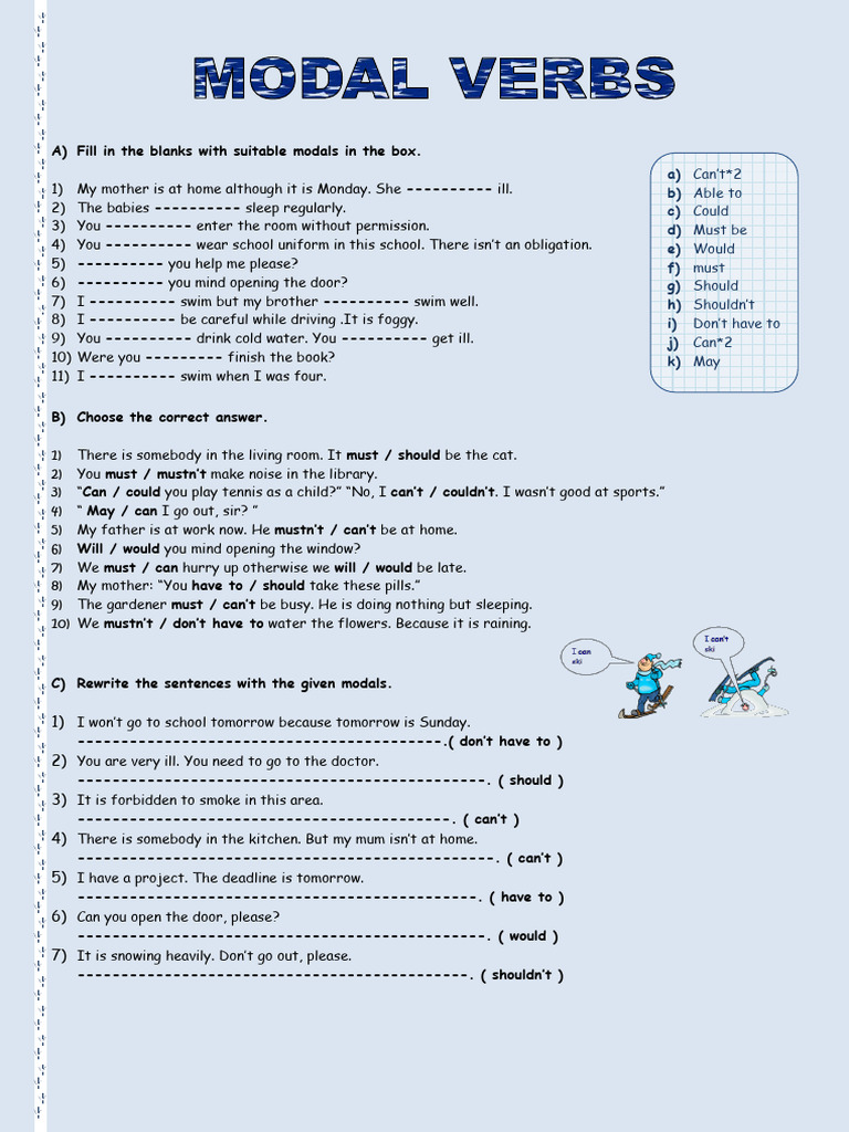 Modal Verbs Practice 2 | PDF