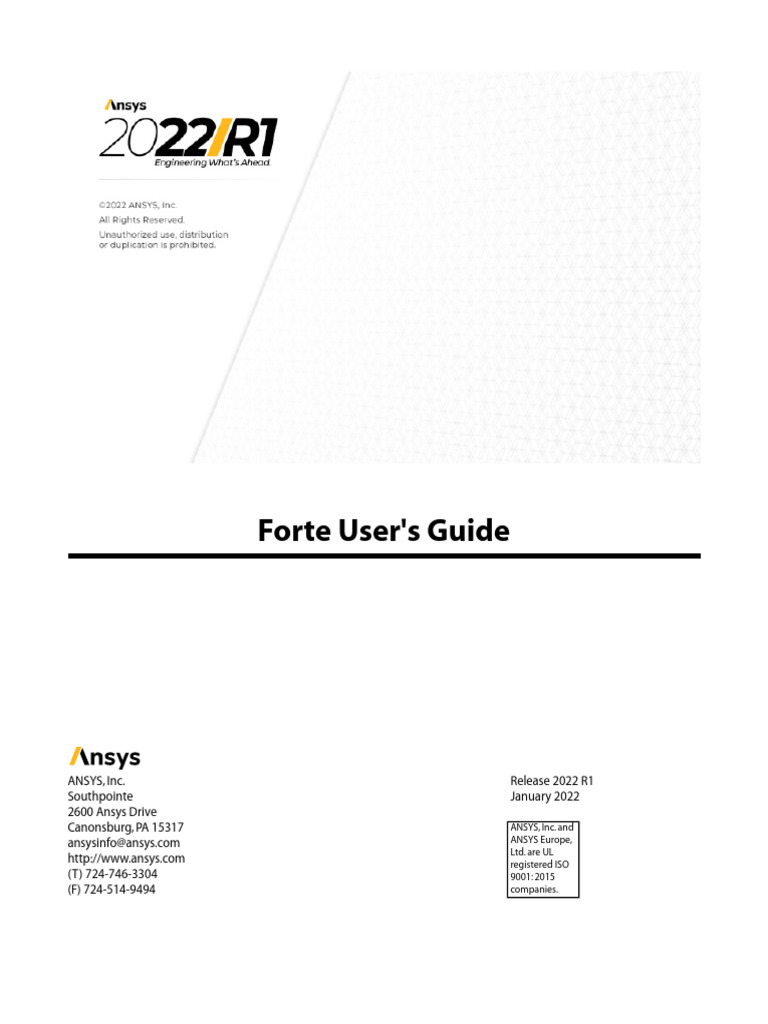Ansys Forte Users Guide | PDF | Command Line Interface | Trademark