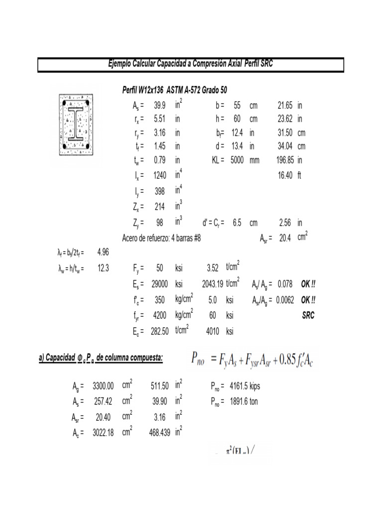 Ejemplo 7 - Verificación Capacidad A Flexo-Compresión Biaxial (Perfil ...