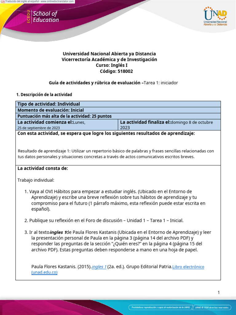 Activity Guide And Evaluation Rubric Unit 1 Task 1 Starter 3 1 En Es Pdf