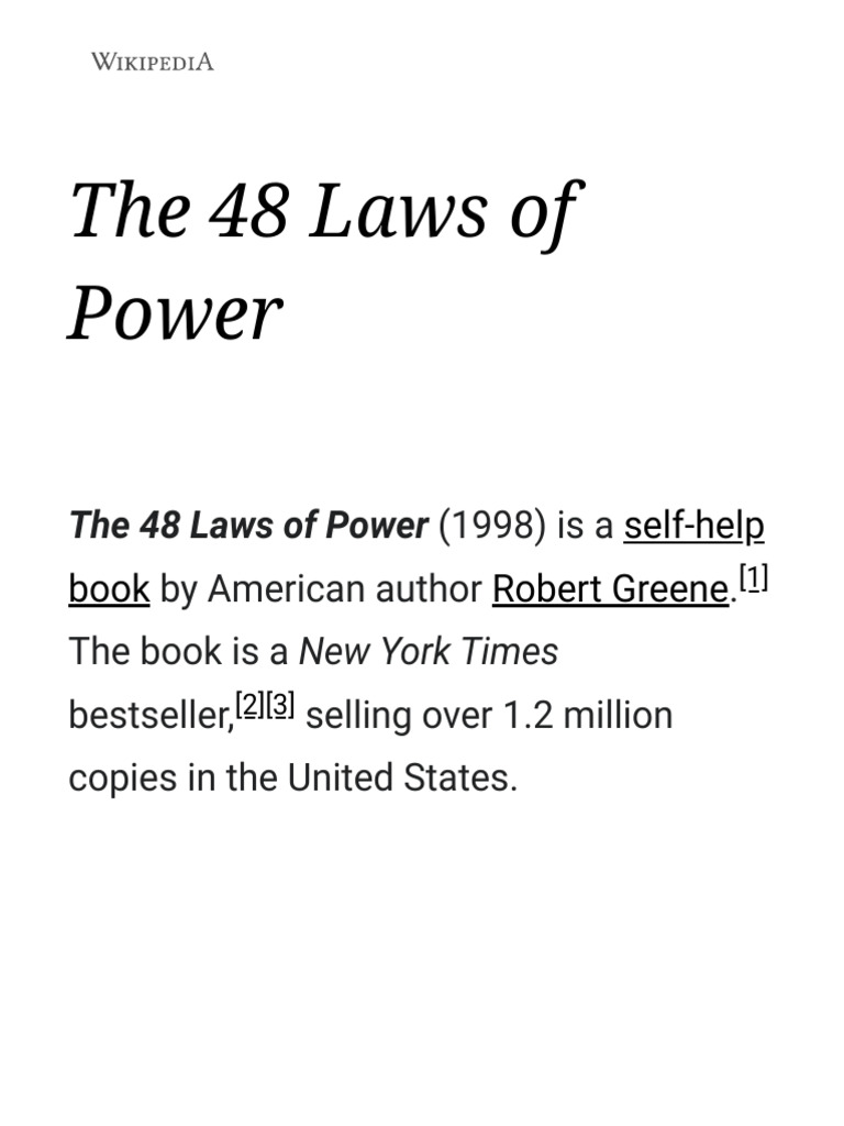 The 48 Laws of Power - Wikipedia | PDF
