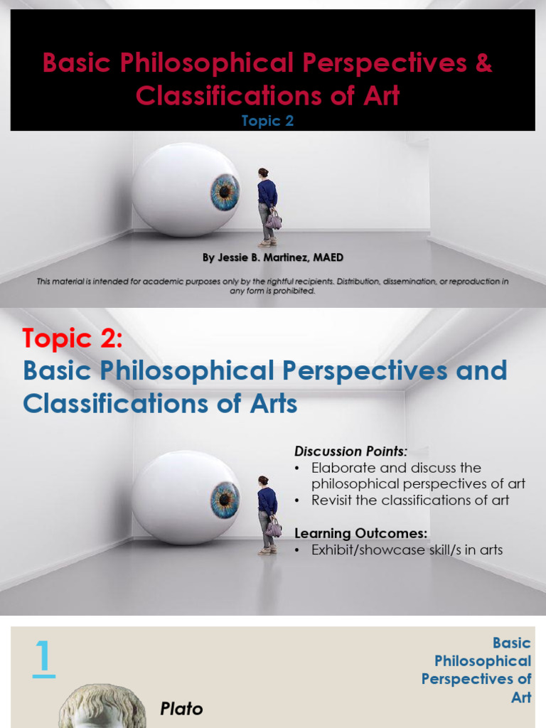 Topic 2 Basic Philosophical Perpspective and Categories of Art | PDF | The Arts