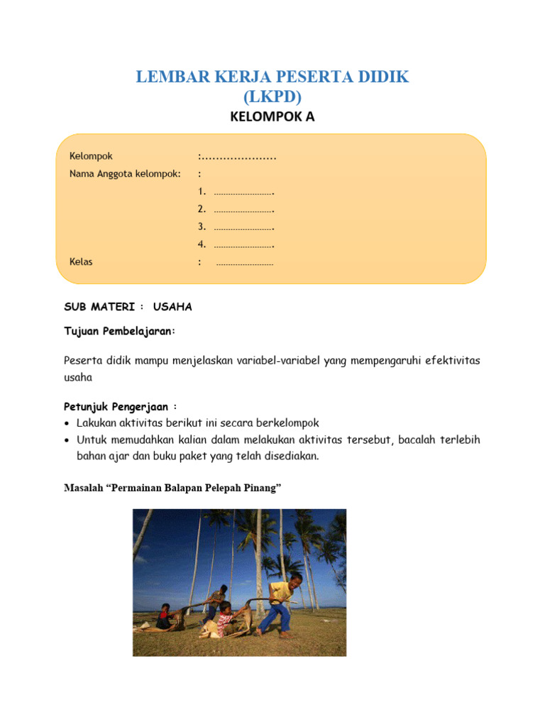 LKPD Berdiferensiasi - USHA | PDF