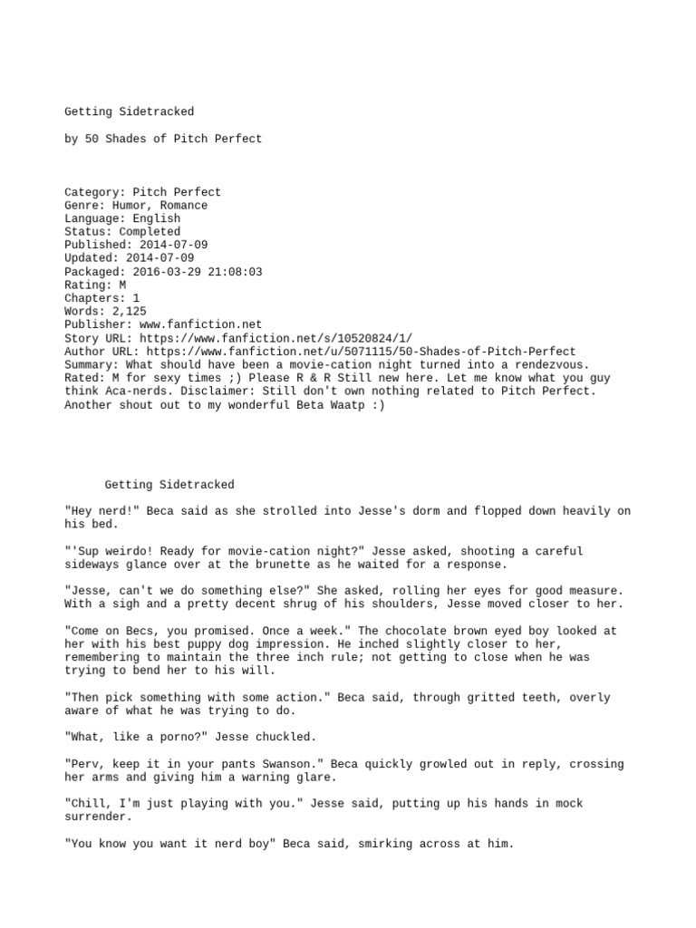 Pitch Perfect - 50 Shades of Pitch Perfect - Getting Sidetracked | PDF ...