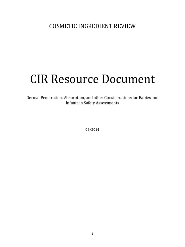 Babakozmetikumok CIR | PDF | Epidermis | Integumentary System