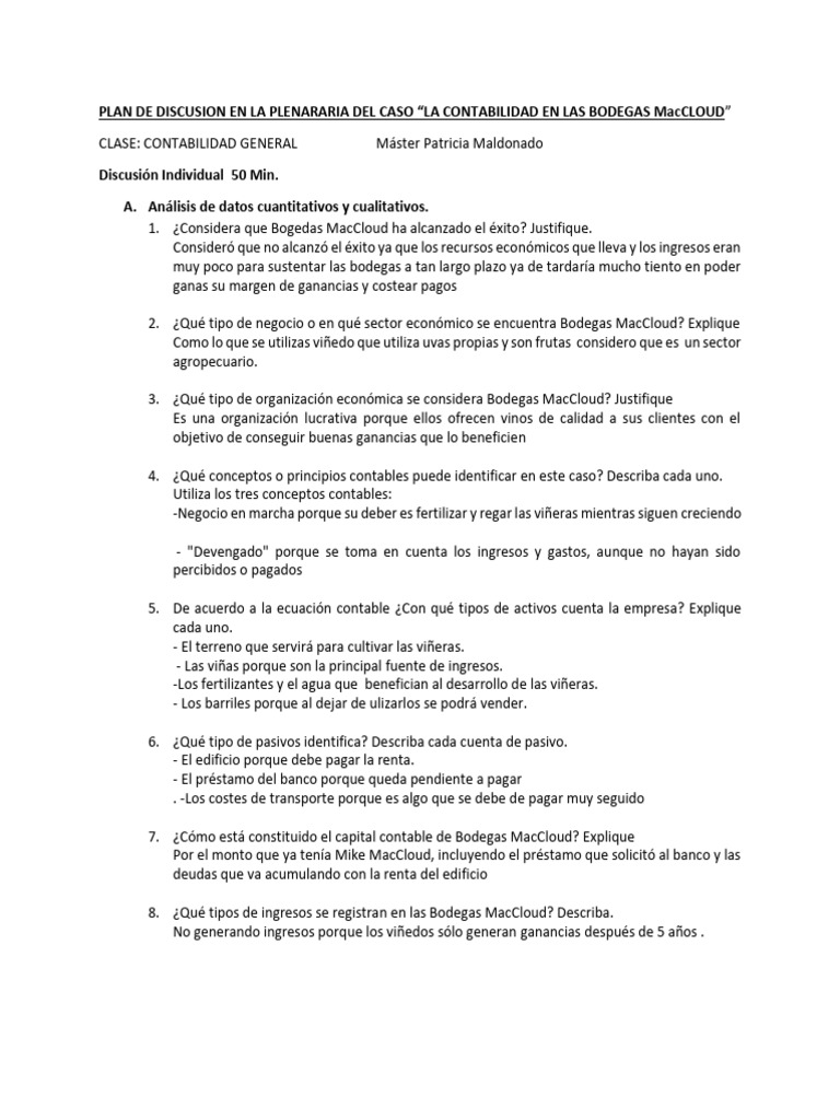 Contabilidad en Bodegas MacCloud | PDF | Contabilidad | Negocios económicos