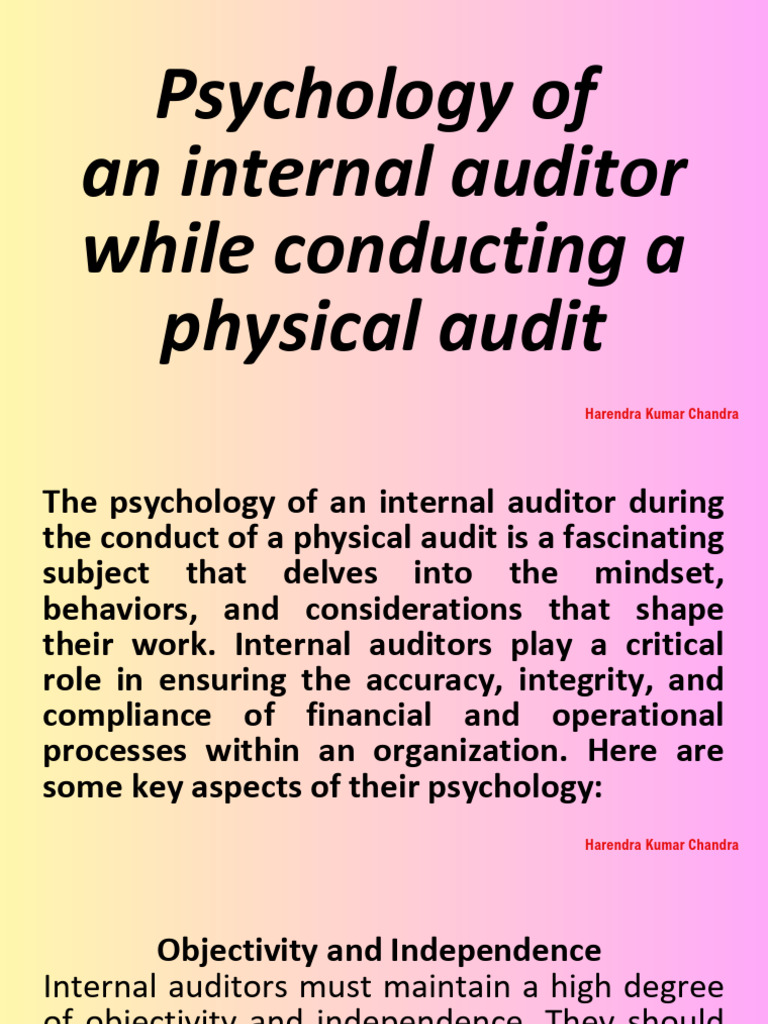 Psychology of Internal Auditors | PDF | Audit | Internal Audit