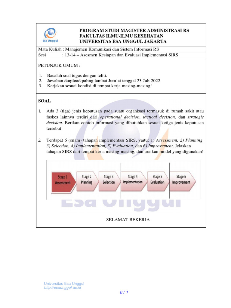 Tugas Sesi 13-14 ARS 202-Manajemen Komunikasi Dan Sistem Informasi RS - Ika Puspitasari | PDF ...
