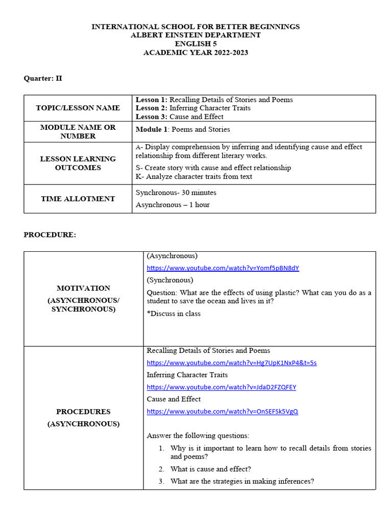 English 5 LP Q2 | PDF | Verb | Grammatical Tense