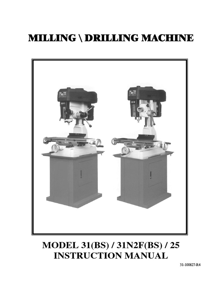 PRM Bench Mill Drill Manual | PDF | Screw | Drill