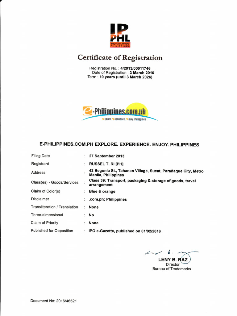 IPO-Certificate-of-Registration-Ephil-2016-1 | PDF