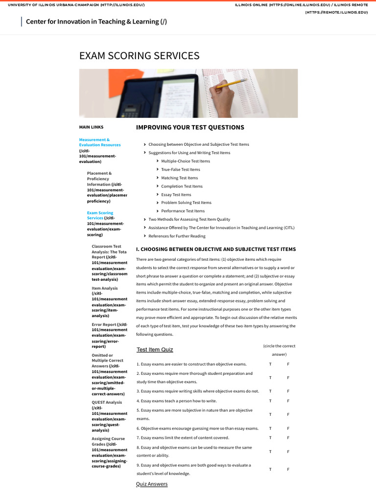 Improving Essay Test Questions | PDF | Multiple Choice | Essays