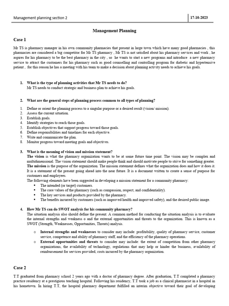 Management Plannin (Strategic - Business Plan) | Download Free PDF ...