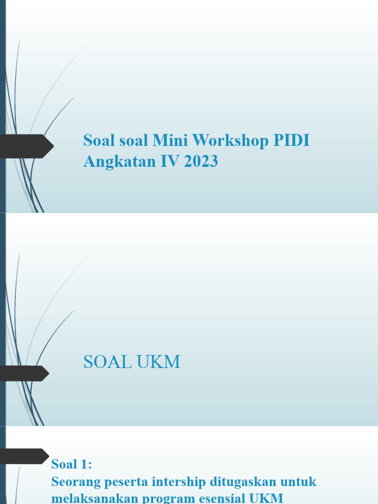 Soal Soal Mini Workshop PIDI Angkatan IV 2023 | PDF