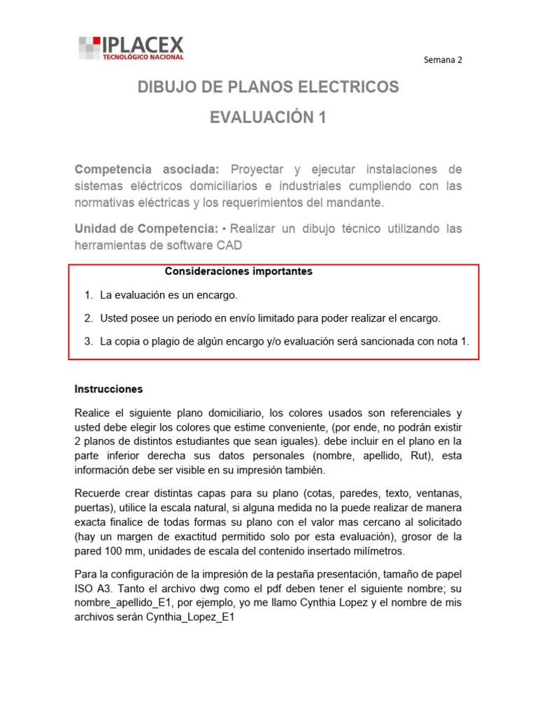 Evaluacion Autocad - E1 | PDF | Archivo de computadora | Evaluación