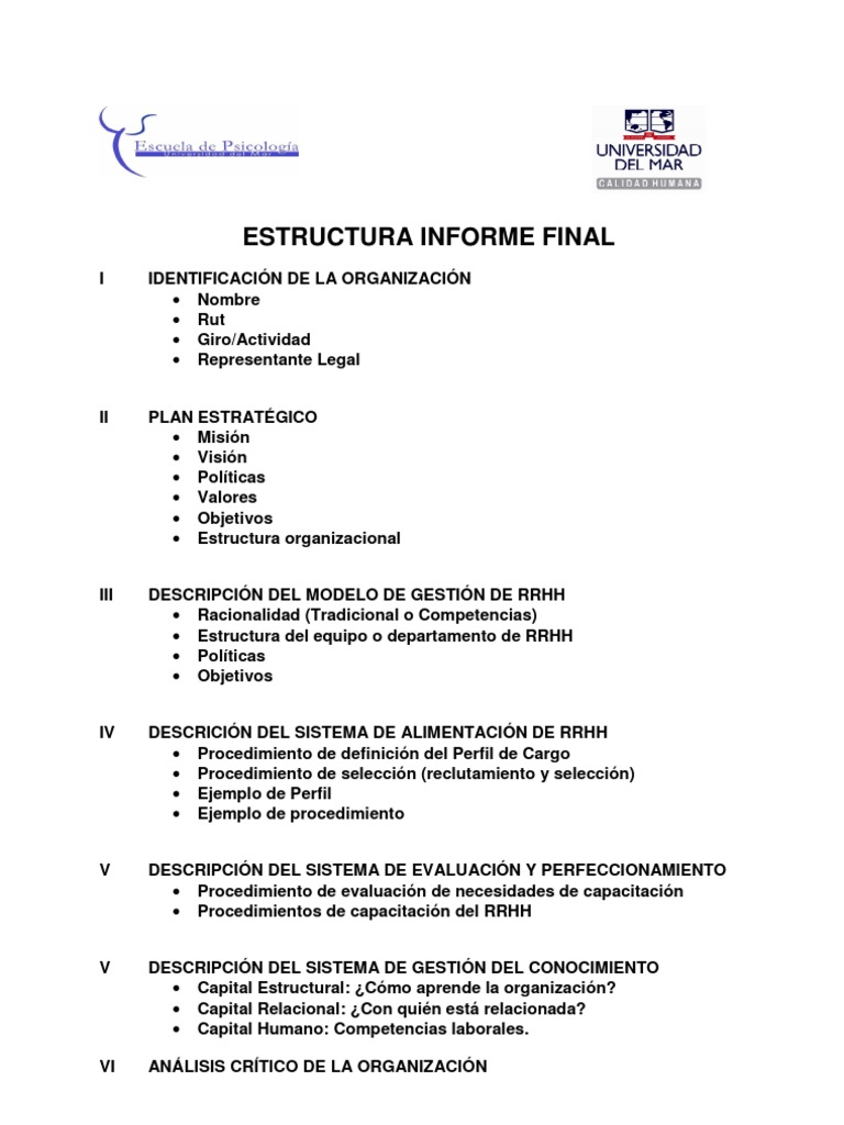 Formato Del Informe Final | PDF
