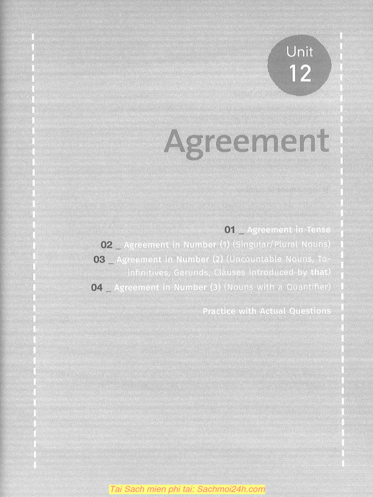 Toeic 7 - Reading Comprehension - Unit 12 - Agreement | PDF