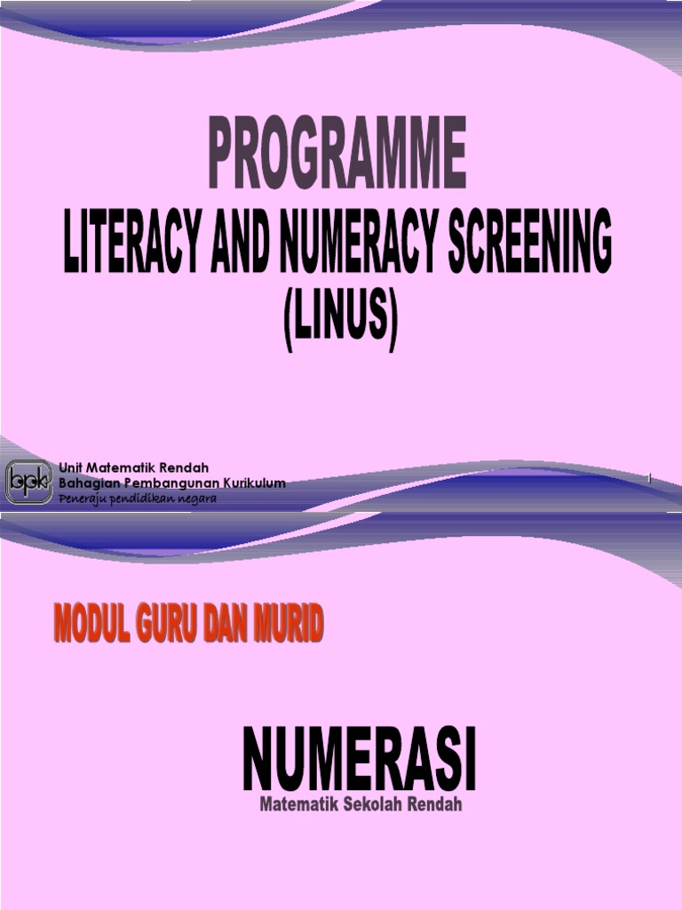 Program LINUS Numerasi | PDF
