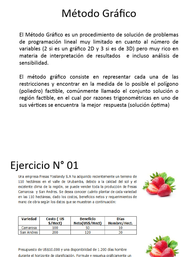 Método Gráfico en Programación Lineal | PDF | Programación lineal ...