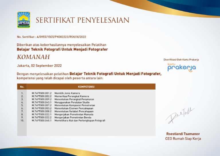 Sertifikat RSK | PDF