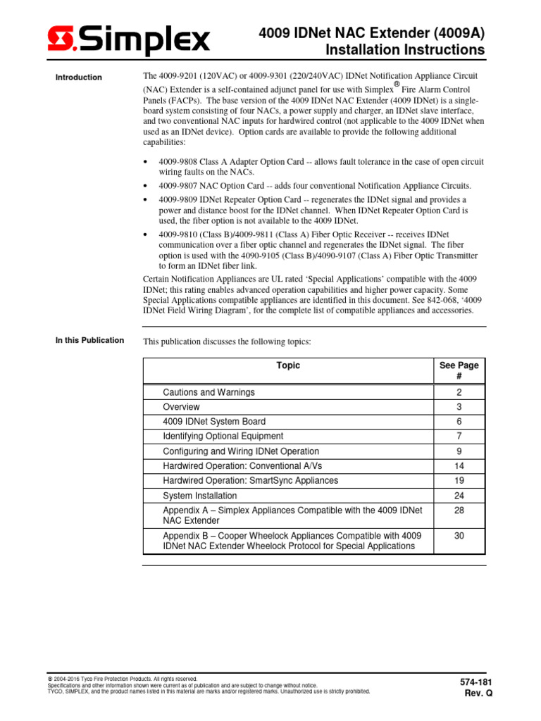 Simplex - 4009 IDNet NAC Extender - Manual | Download Free PDF ...