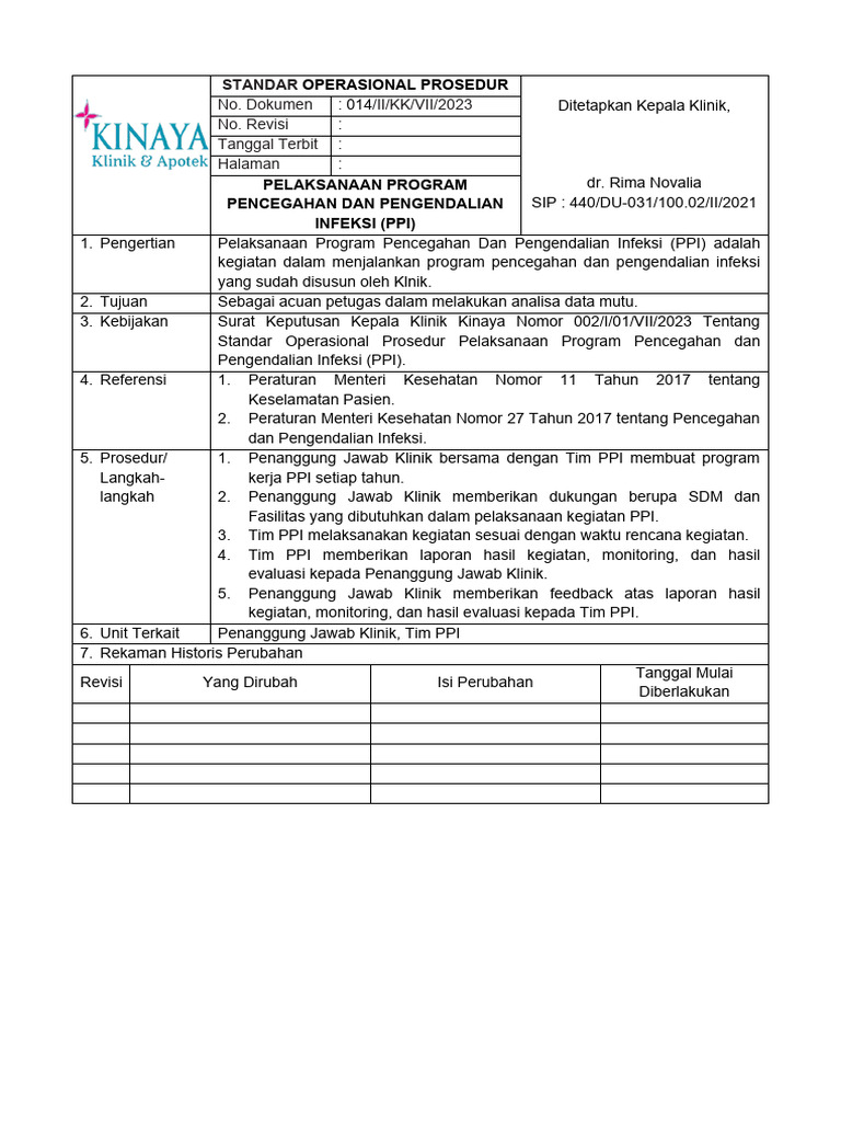 Pelaksanaan Program Pencegahan Dan Pengendalian Infeksi (Ppi) | PDF