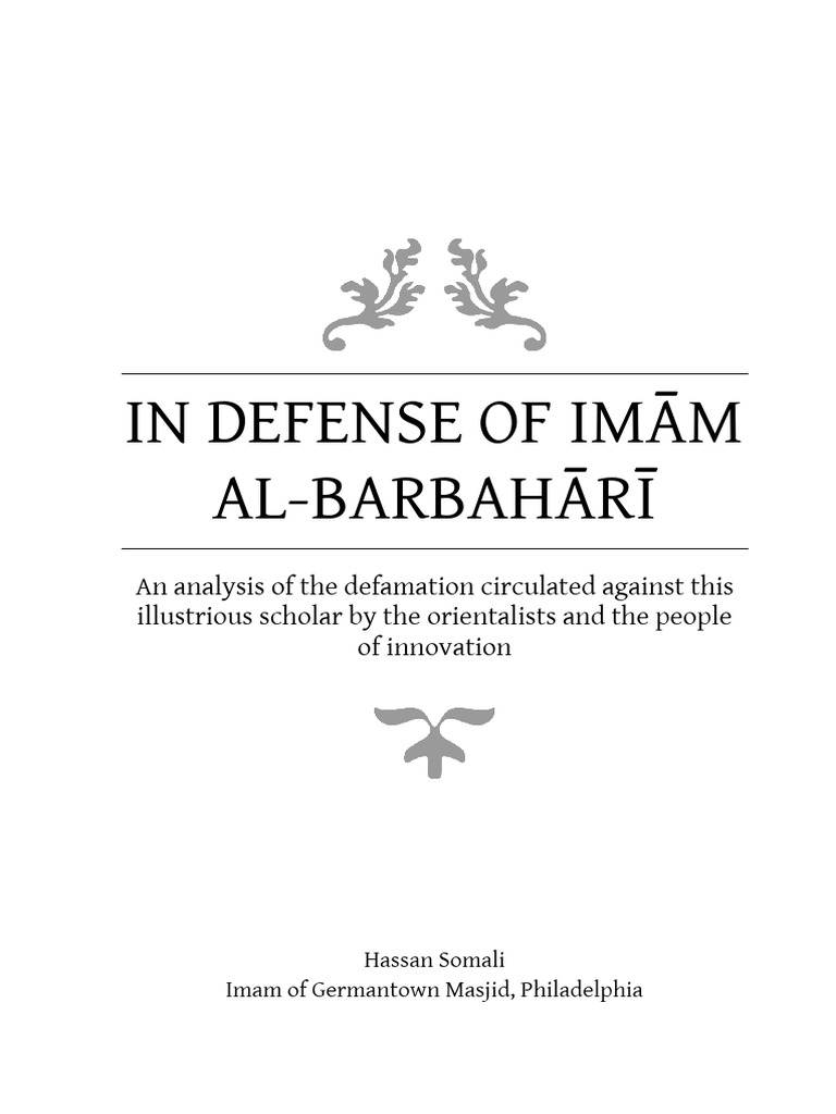 In Defense of Imam Barbahari | PDF | God In Islam | Sunni Islam