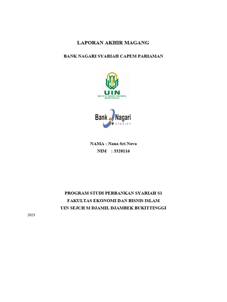 Contoh Laporan Magang | PDF