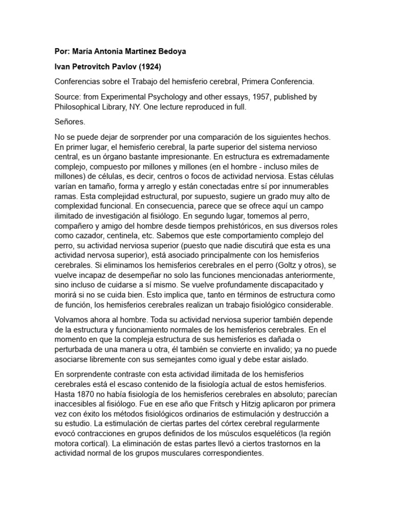 Ivan Pavlov | PDF | Cerebro | Sicología