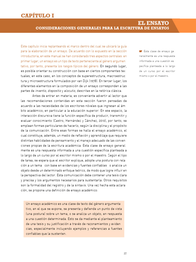 Manual Básico Para La Escritura de Ensayos | PDF | Ensayos | Oración ...