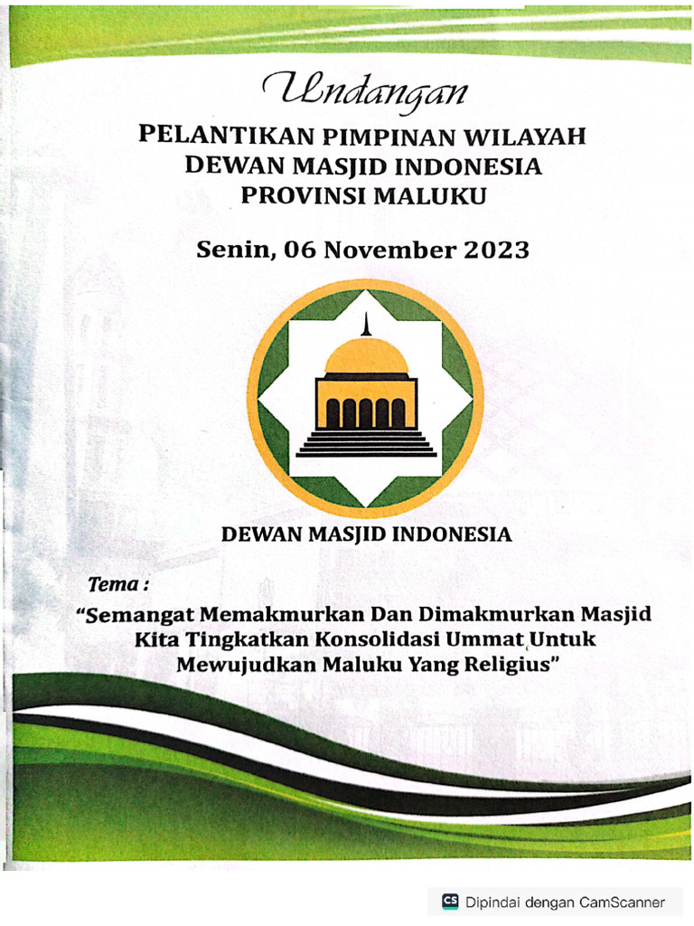 Undangan Pelantikan DMI Maluku | PDF
