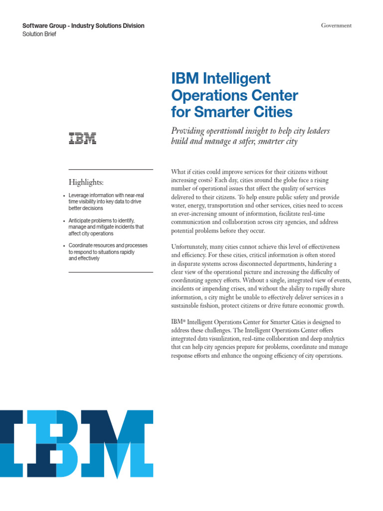 IBM IOC For Smarter Cities | PDF | Performance Indicator | Ibm