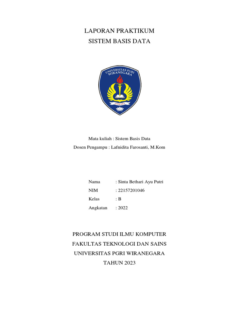 Sinta Praktikum 2 SBD | PDF